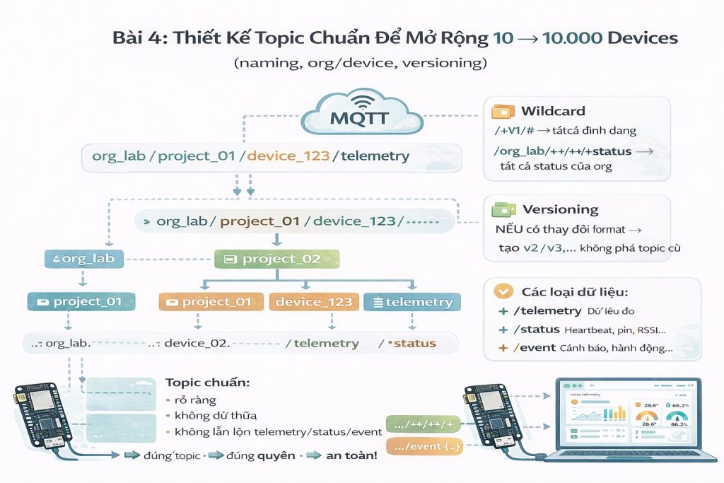 Series MQTT & IoT – Bài 4: Thiết kế topic chuẩn để mở rộng 10 → 10.000 ...